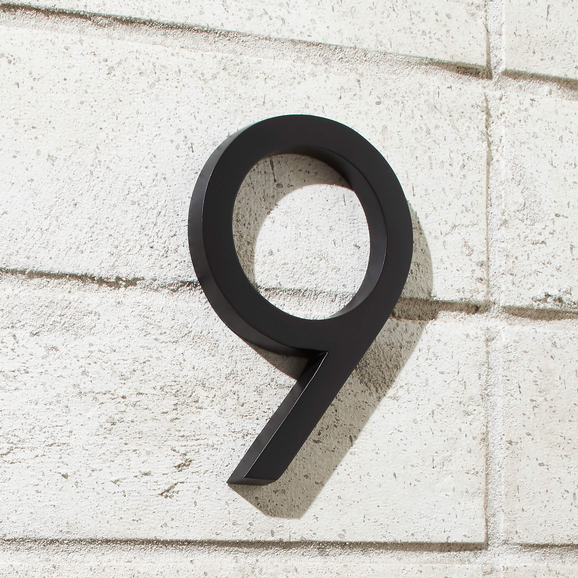 Aurele 6" Matte Black House Number 9 + Reviews | CB2