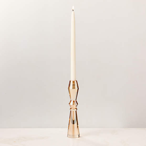 Kava Warm Toned Glass Taper Candle Holders Set Of 3 Reviews Cb2 7282