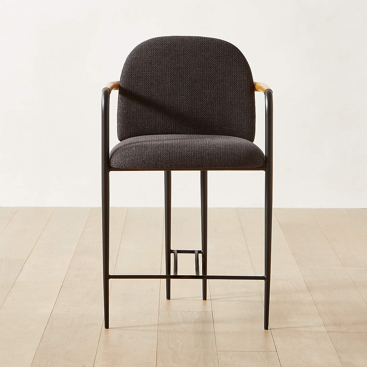 Avont Upholstered Charcoal Performance Fabric Counter Stool | CB2 Canada
