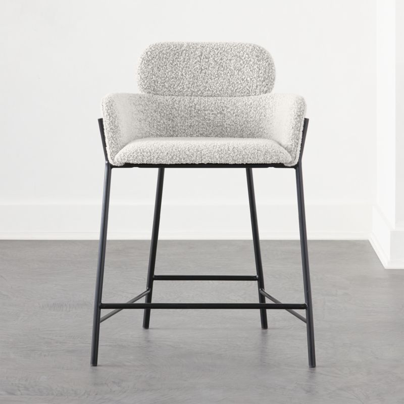 Azalea Boucle Upholstered Counter Stool + Reviews | CB2 Canada
