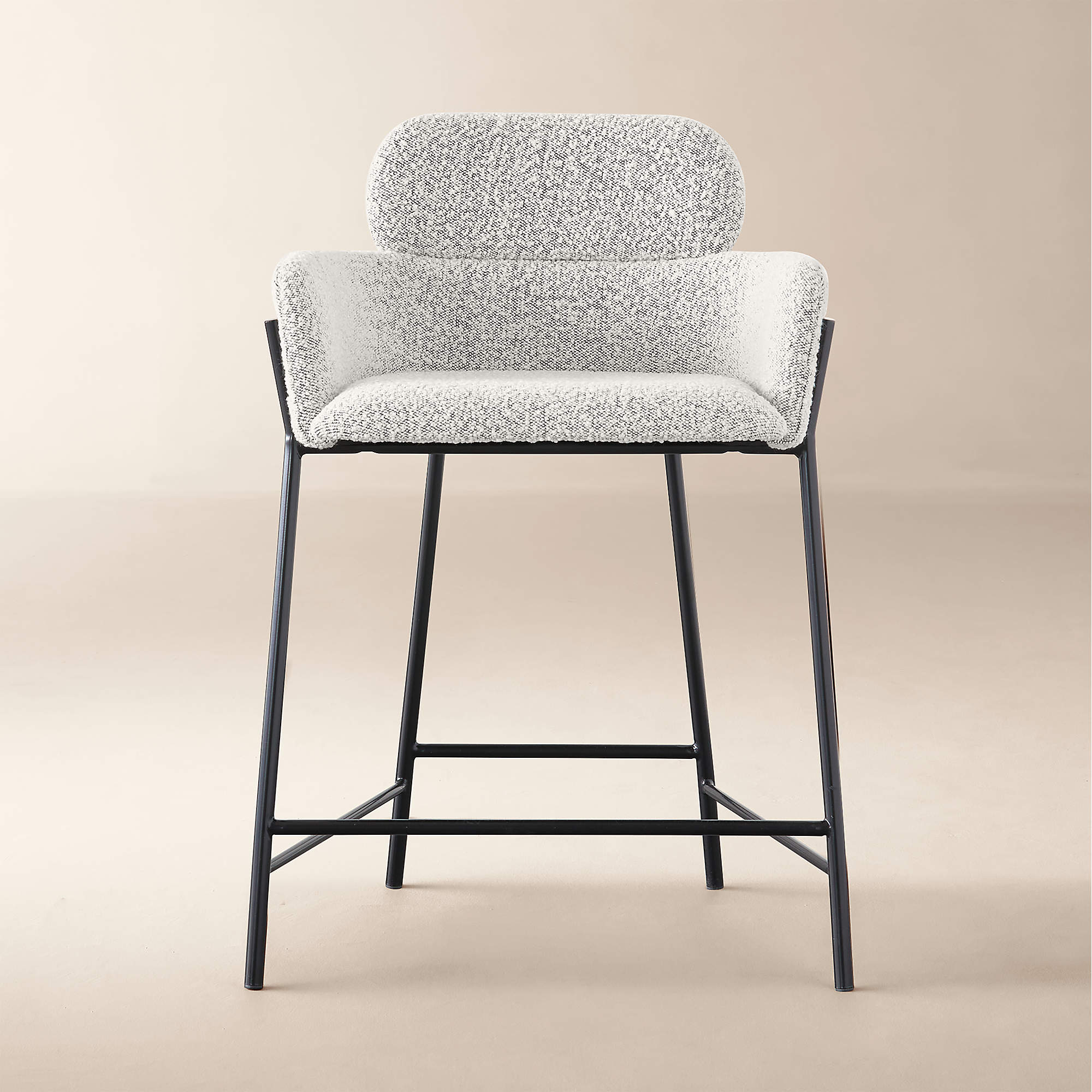 Azalea Boucle Upholstered Counter Stool + Reviews | CB2 Canada