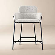 Azalea Boucle Upholstered Counter Stool + Reviews | CB2 Canada