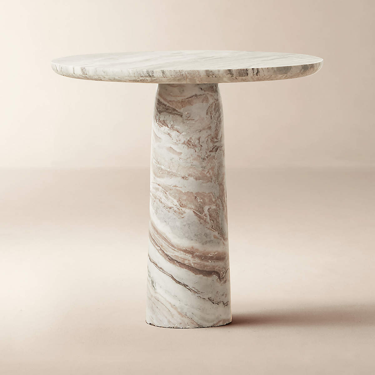 Babylon Round Torrento Grey Marble Bistro Table 30" + Reviews | CB2