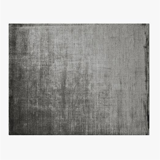 Modern Grey Area Rugs: Charcoal Handknotted Rugs, Viscose and Grey Wool ...