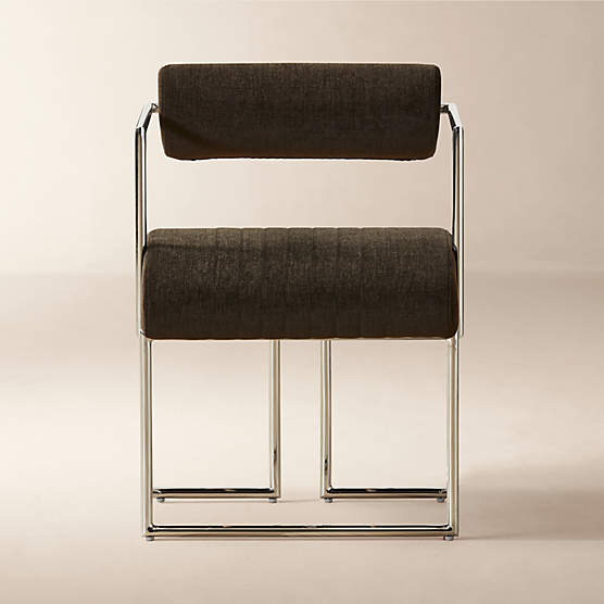 Barber Brown Leather Dining Chair | CB2