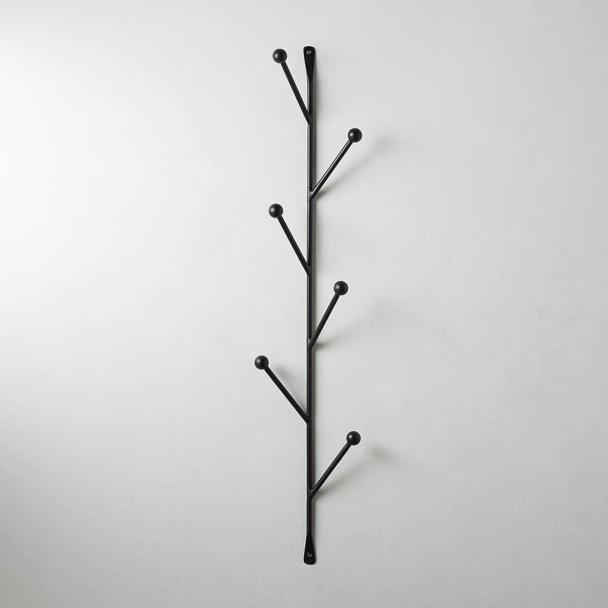 Barker Matte Black Vertical Wall Mounted Coat Rack + Reviews | CB2
