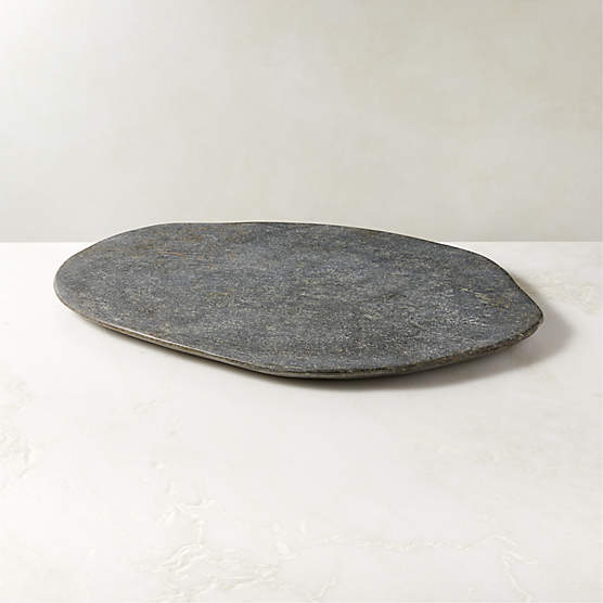 Ring Rectangular Petrified Wood and Resin Serving Platter + Reviews | CB2
