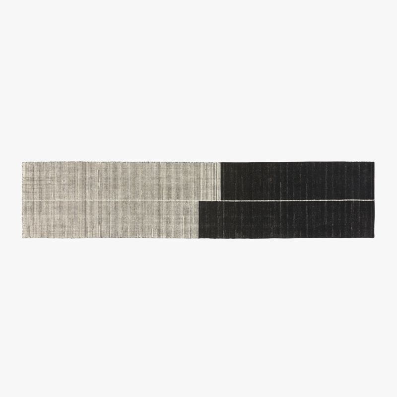 Bass Black Handloomed Hallway Runner Rug 2.5'x12' + Reviews | CB2