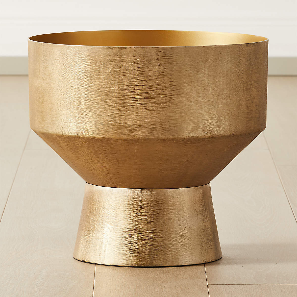 Bast Modern Brass Indoor Planter Large Reviews Cb2