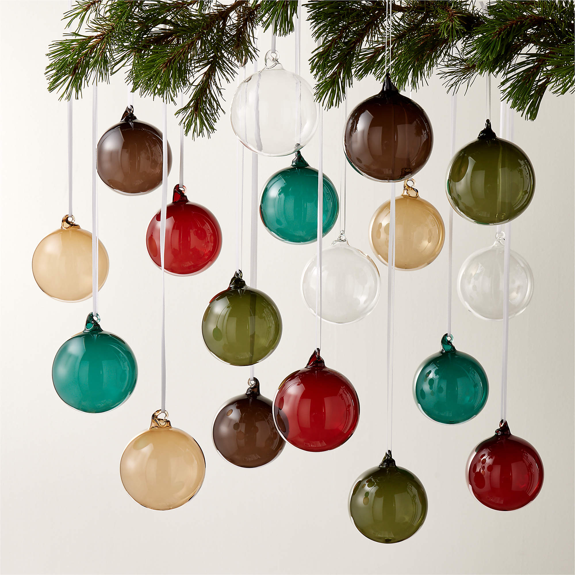 Beam Shiny Christmas Tree Ornaments Set of 18 | CB2