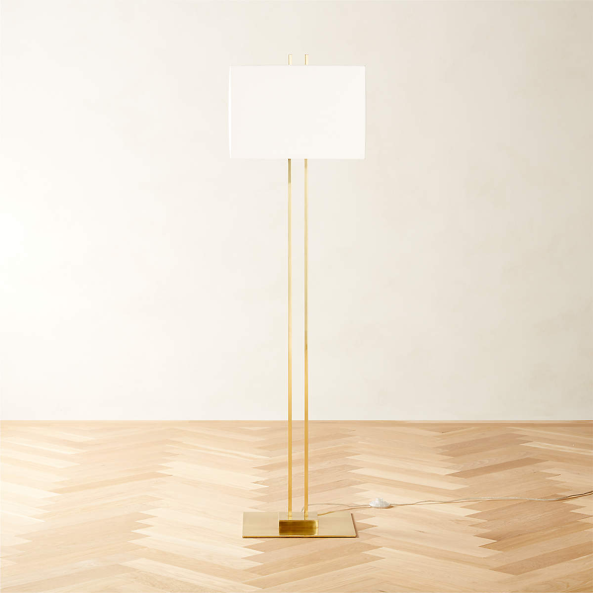 Beau Modern Polished Brass Floor Lamp | CB2
