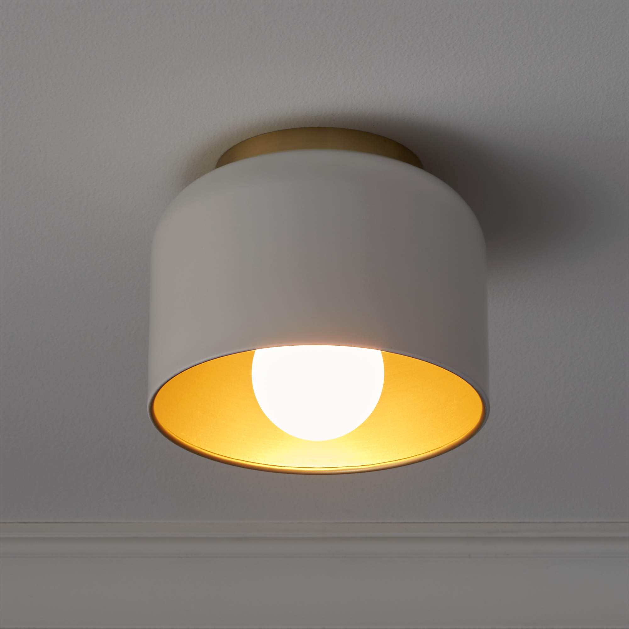 Bell White Modern Flush Mount Light + Reviews | CB2