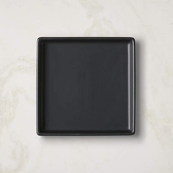 Bento Rectangular Matte Black Serving Platter + Reviews | CB2
