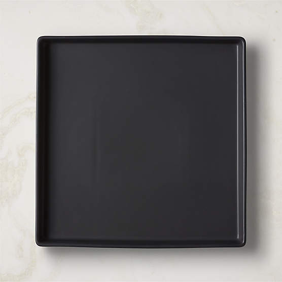 Bento Rectangular Matte Black Serving Platter + Reviews | CB2