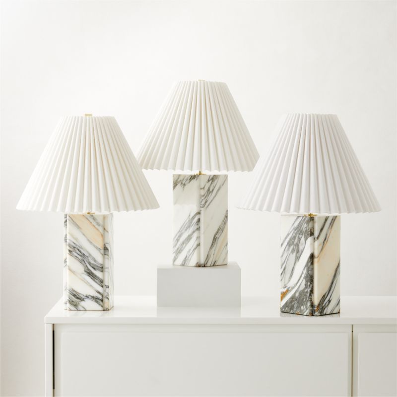 Bianca White Marble Table Lamp + Reviews | CB2