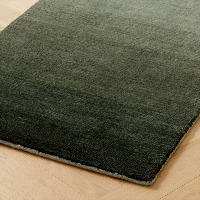 Bicoastal Handwoven Green Wool Runner Rug 2.5'x8' + Reviews | CB2 Canada
