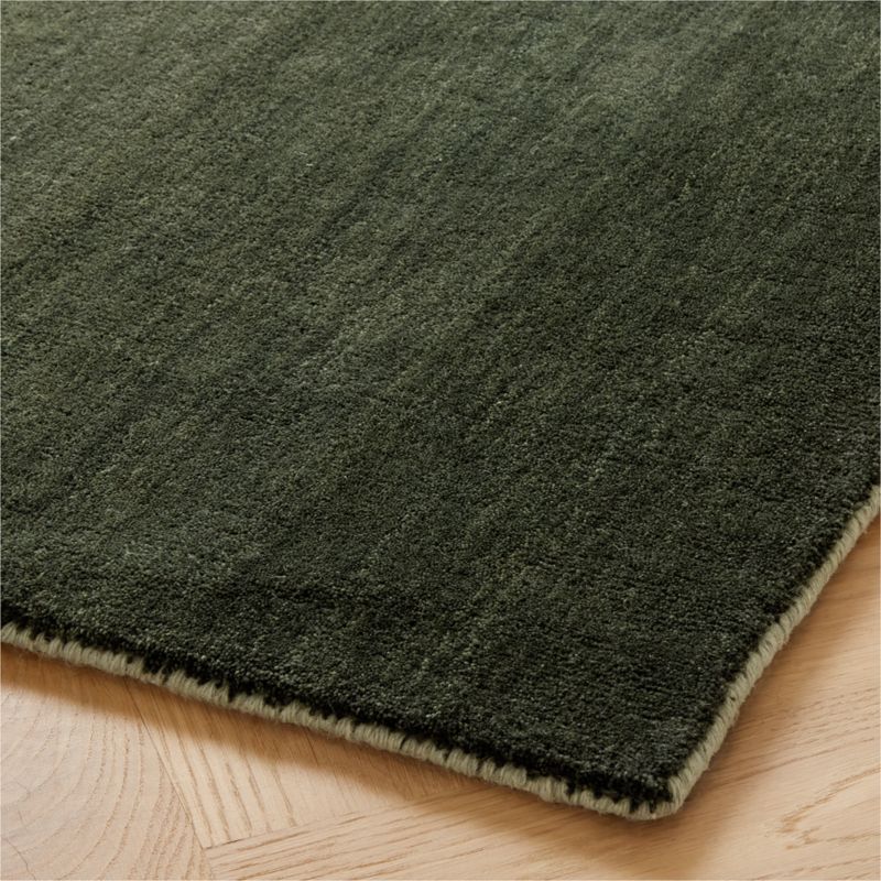 Bicoastal Handwoven Green Wool Area Rug 9'x12' + Reviews | CB2 Canada