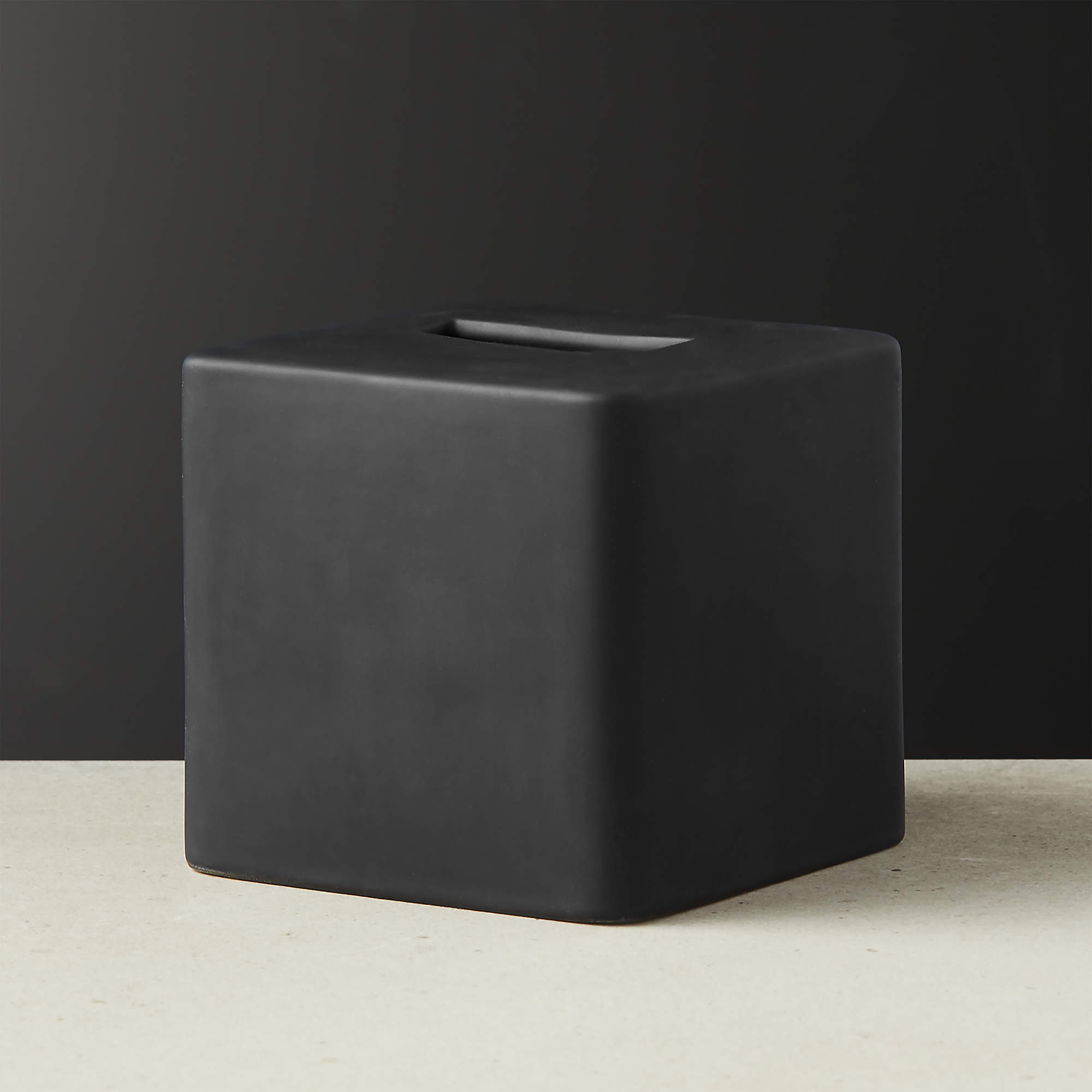 Rubber Coated Black Tissue Box Cover + Reviews | CB2 Canada