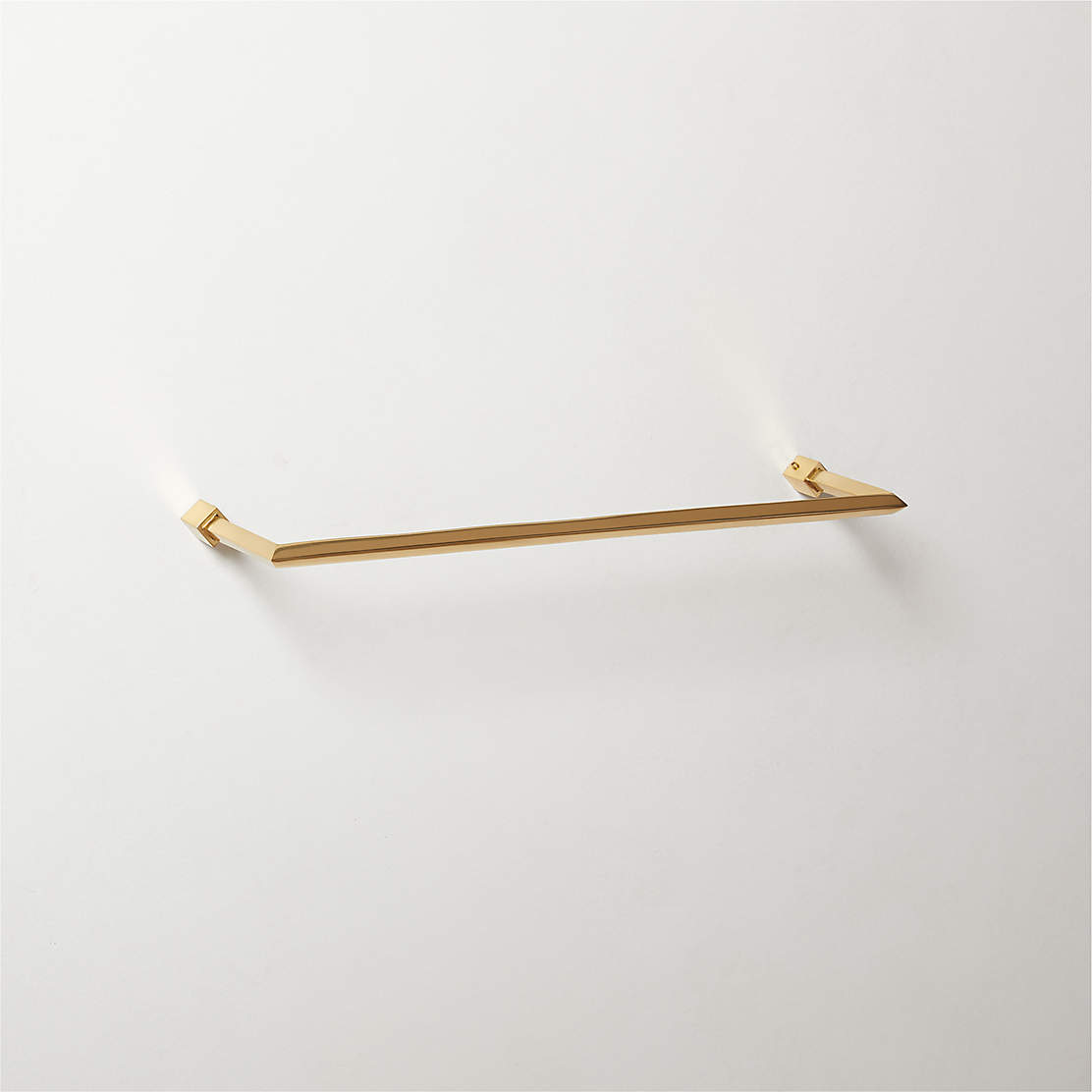 Boule-Inspired Polished Brass Towel Bar 18" + Reviews | CB2 Canada