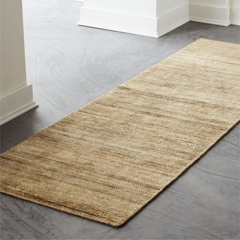Blake Natural Handwoven Jute Hallway Runner Rug 2.5'x8' | CB2