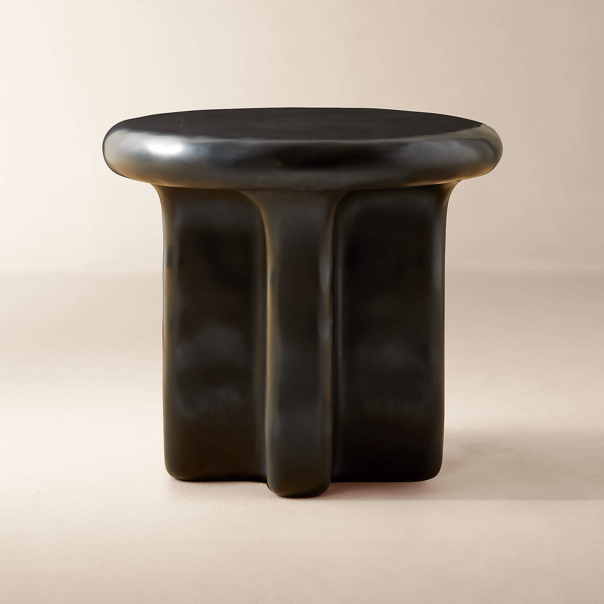 Bodene Round Black Resin Side Table + Reviews | CB2 Canada