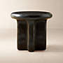 Bodene Round Black Resin Side Table + Reviews | CB2