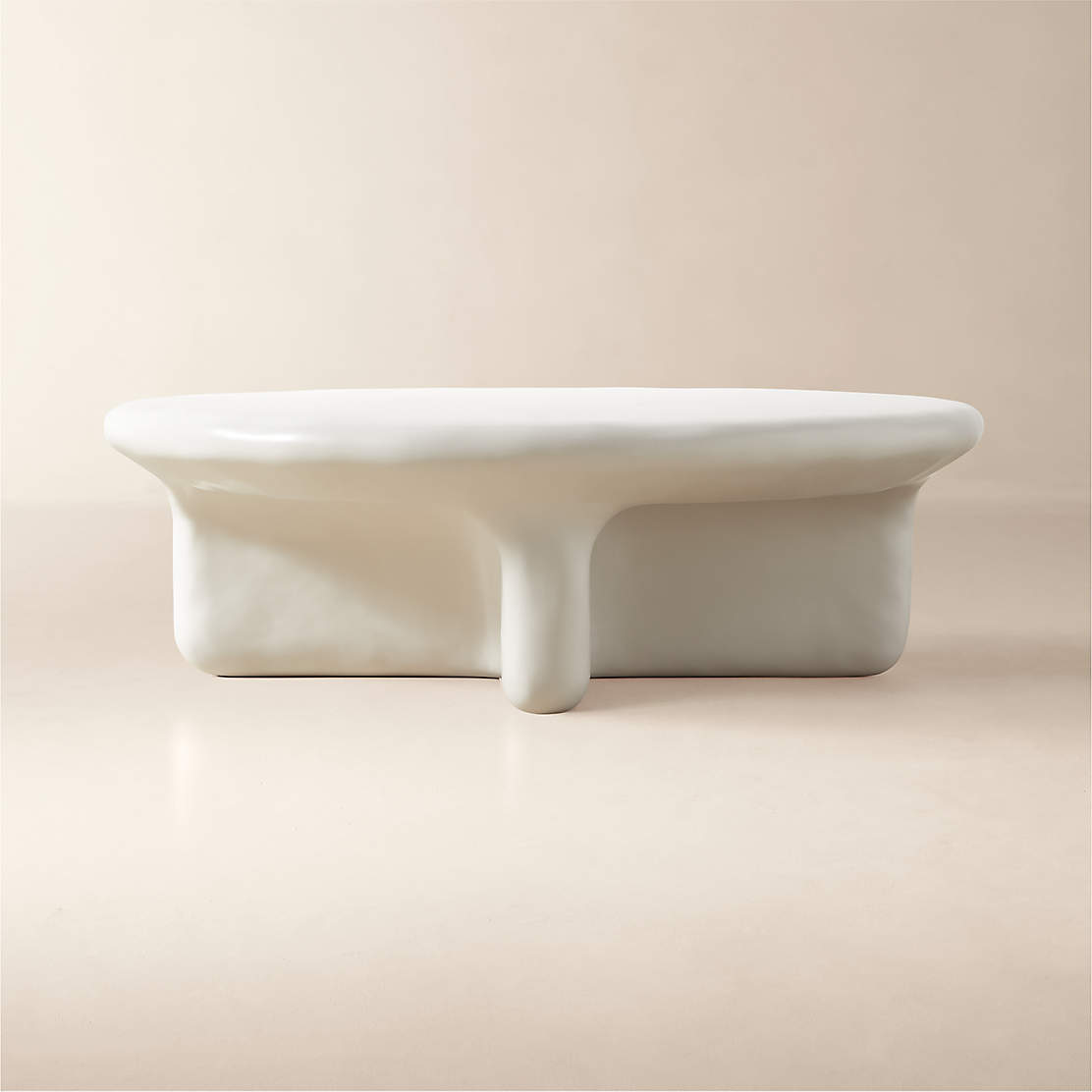 Bodene Round Ivory Resin Side Table + Reviews | CB2 Canada