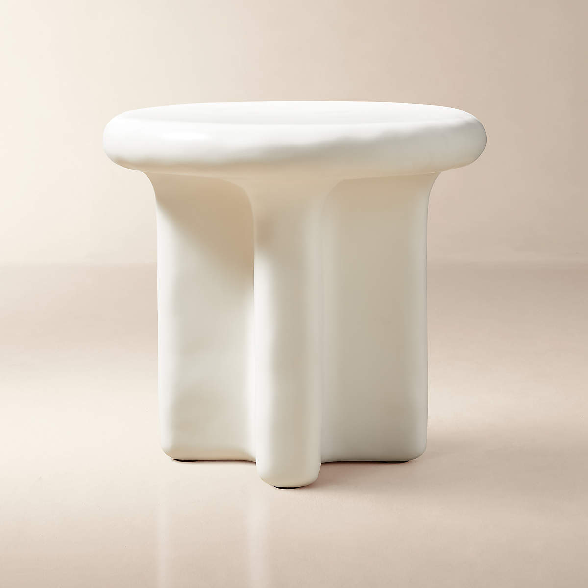 Bodene Round Ivory Resin Side Table | CB2 Canada