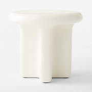 Bodene Round Ivory Resin Side Table + Reviews | CB2