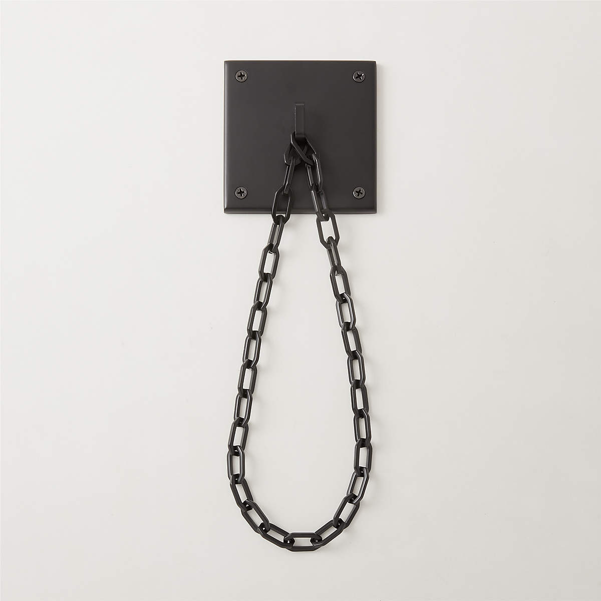Bolt Modern Matte Black Chain Curtain Tieback + Reviews | CB2