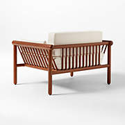 Bonelli Modern Teak Outdoor Lounge Chair with Ivory Sunbrella Cushions ...