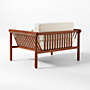 Bonelli Modern Teak Outdoor Lounge Chair with Ivory Sunbrella Cushions ...