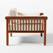 Bonelli Modern Teak Outdoor Lounge Chair with Ivory Sunbrella Cushions ...