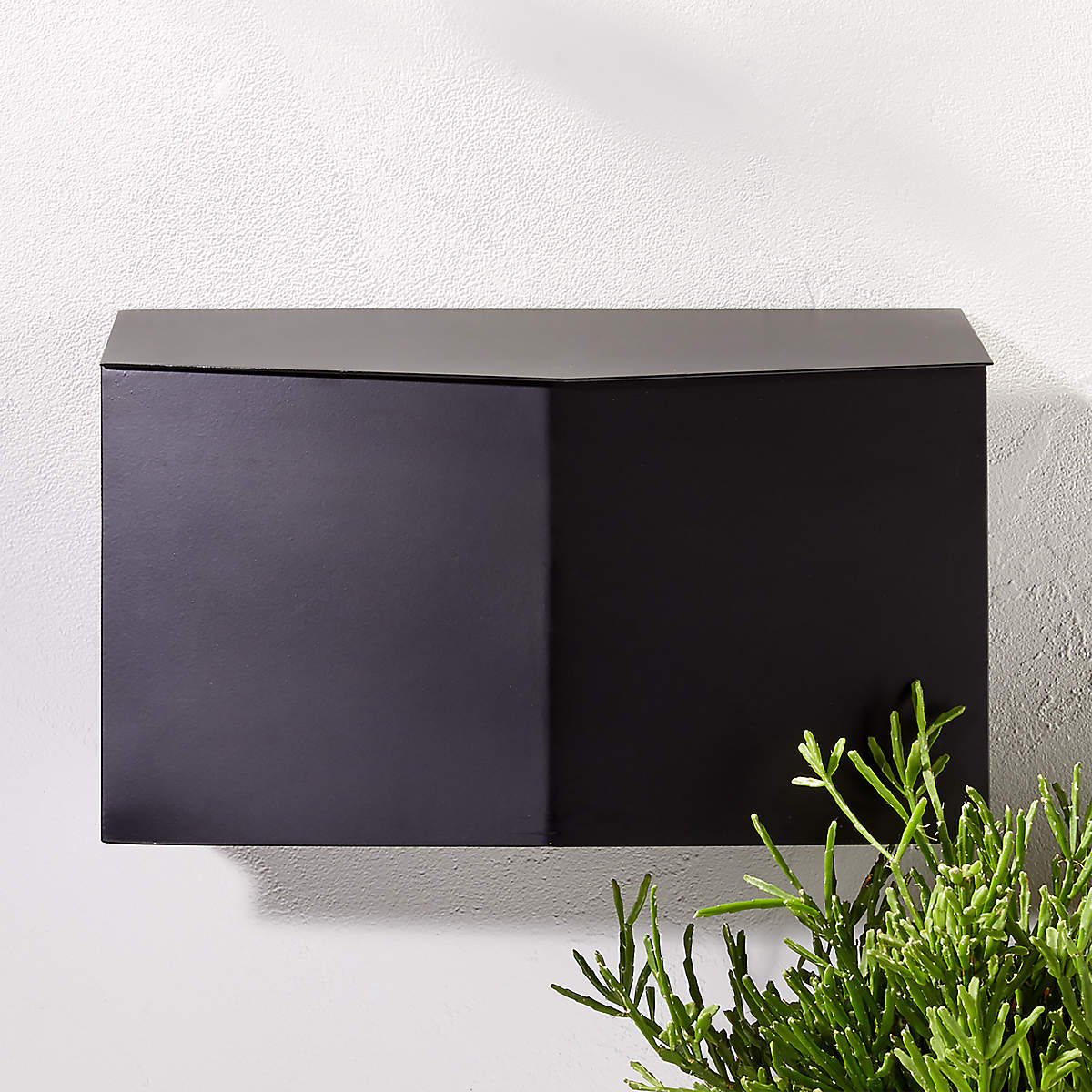 Bow Angled Black Modern Wall-Mounted Mailbox + Reviews | CB2
