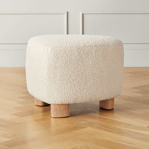 Bouclé Ottomans, Poufs & Stools | CB2