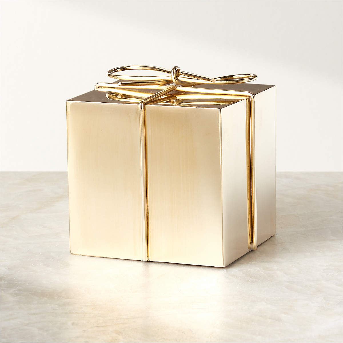 Brass Decorative Present 3" | CB2