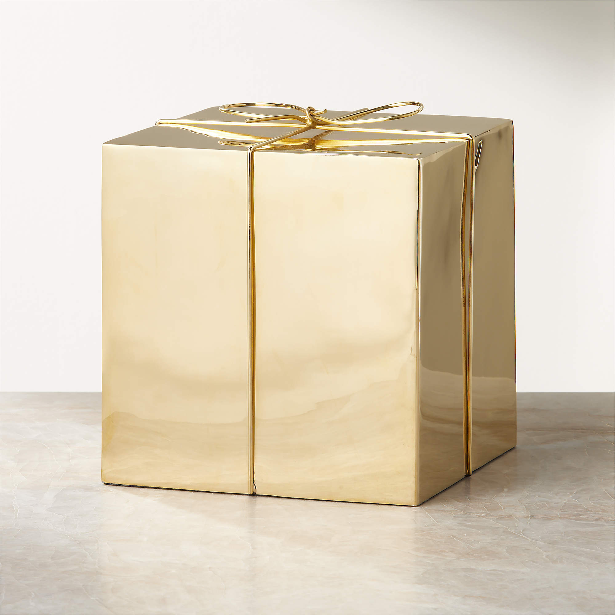 Decorative Brass Present 8" | CB2