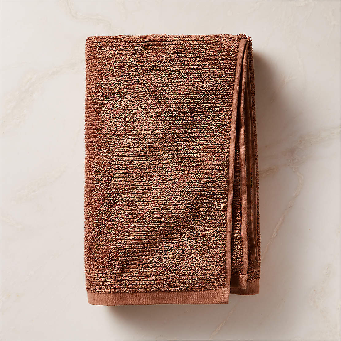 Brooks Ribbed Organic Cotton Dusty Rose Bath Towel Set + Reviews | CB2