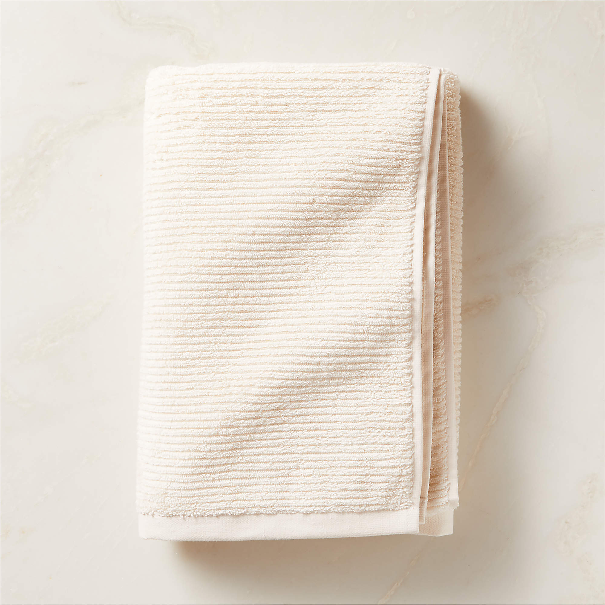Brooks Ribbed Organic Cotton Warm White Bath Towel + Reviews | CB2 Canada