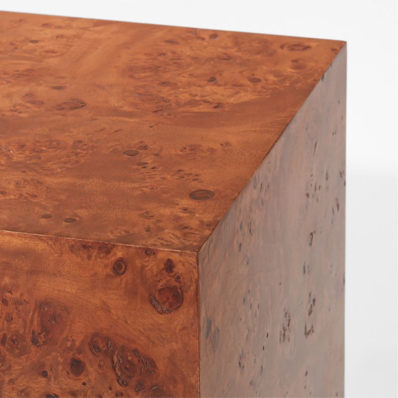 Small Burled Wood Pedestal Table + Reviews | CB2
