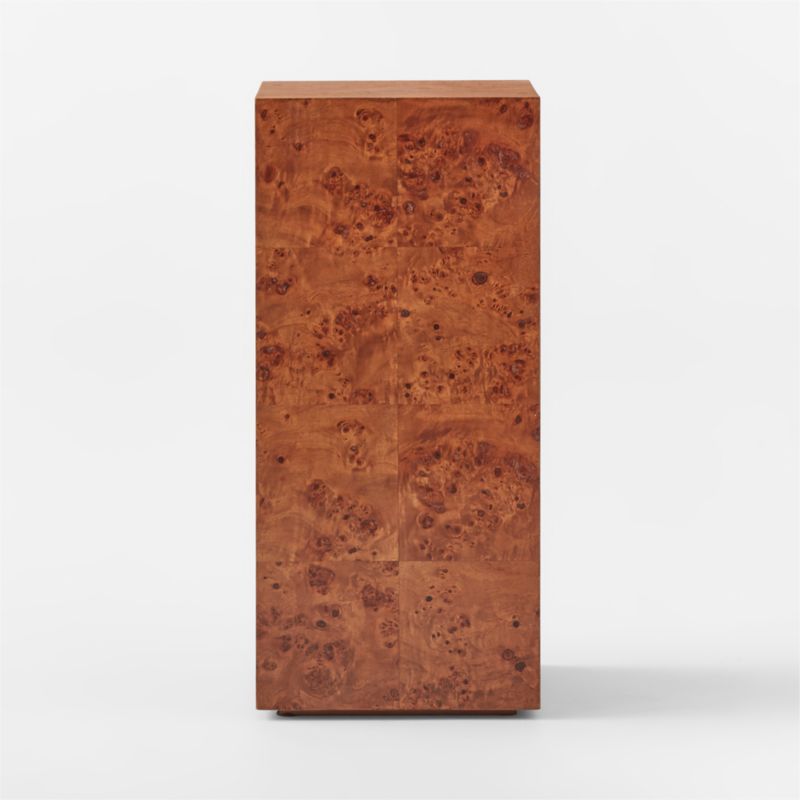 Small Burled Wood Pedestal Table + Reviews | CB2