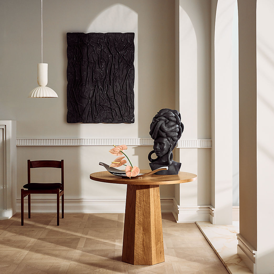 White Pedestal Table | CB2