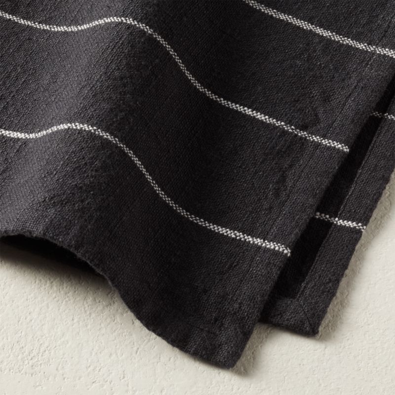 Cafe Organic Cotton Black Striped Dish Towels Set of 2 + Reviews | CB2 ...