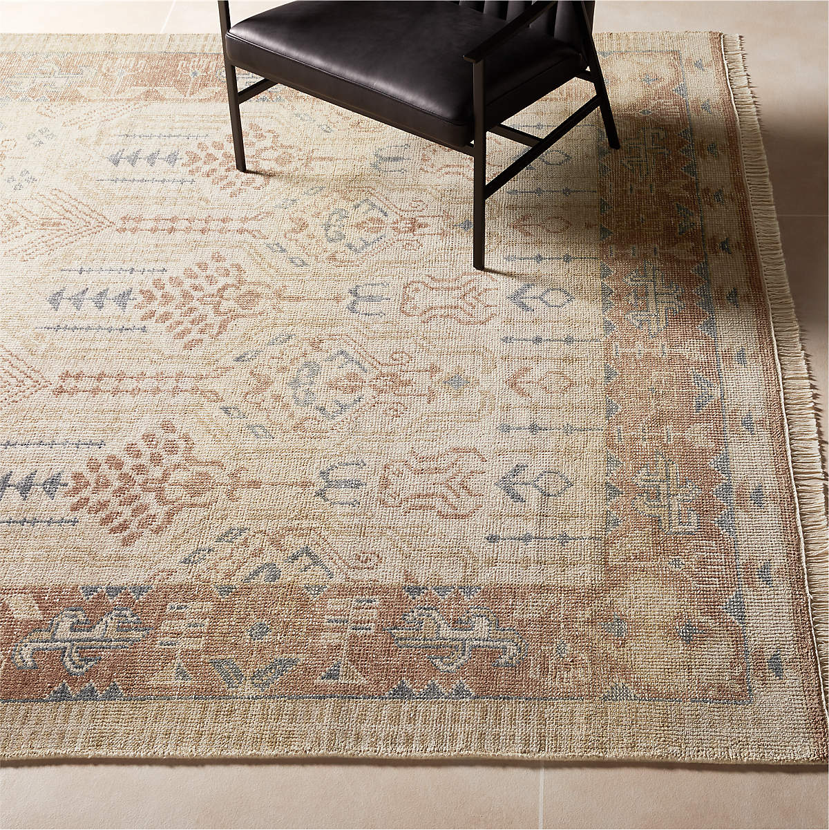Cala Warm White Hand-Knotted New Zealand Wool Area Rug | CB2