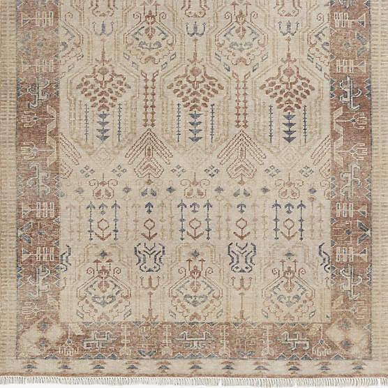 Cala Hand-Knotted Warm White New Zealand Wool Rug Swatch 12"x12" | CB2