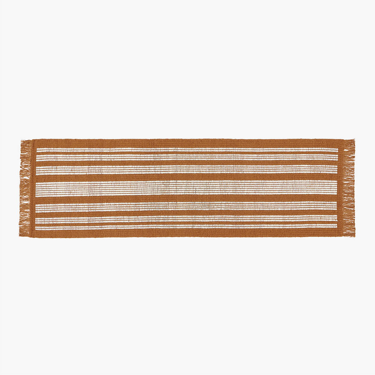 Calia Modern Copper and White Striped Hallway Runner Rug 2.5'x8 ...
