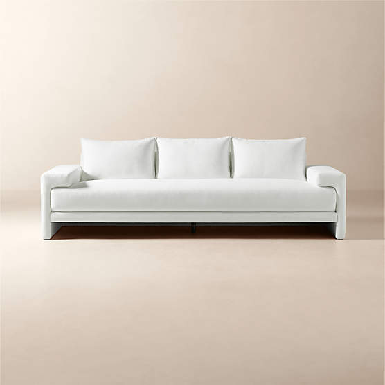 Curvo 95" White Performance Fabric Sofa by goop + Reviews | CB2