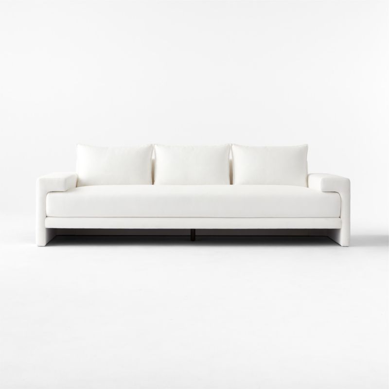 Camden 101" White Performance Fabric Sofa + Reviews | CB2