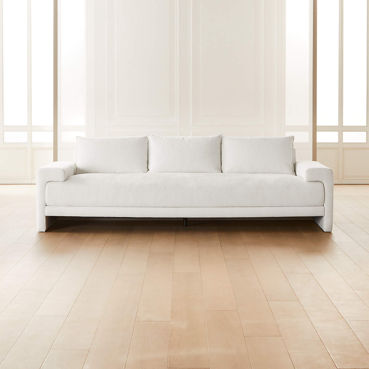 Camden White Performance Fabric Sofa + Reviews | CB2