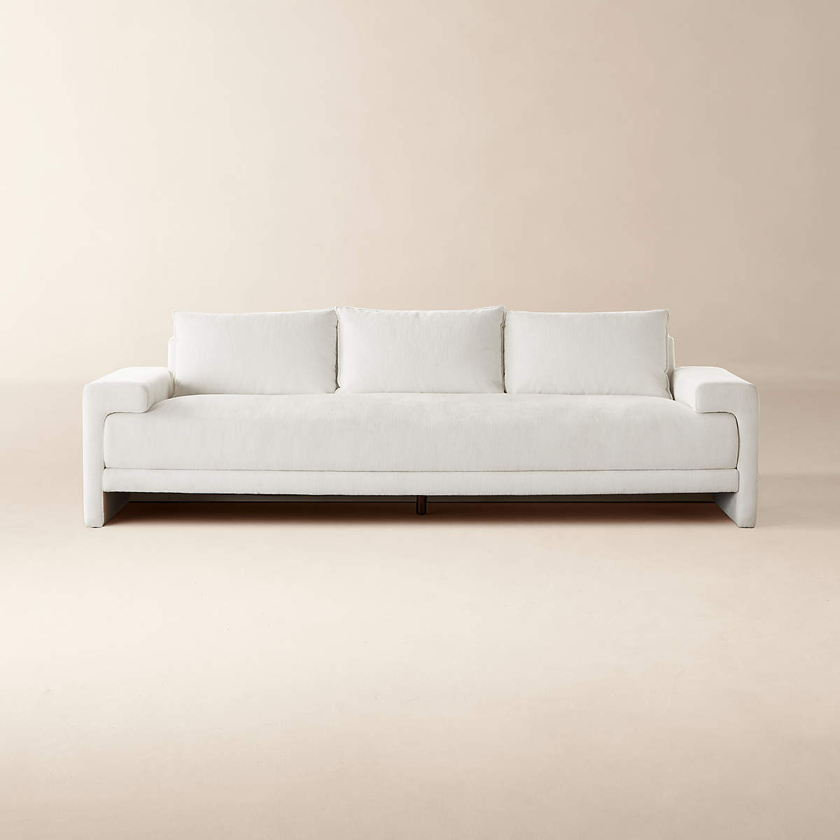 Camden White Performance Fabric Sofa + Reviews | CB2